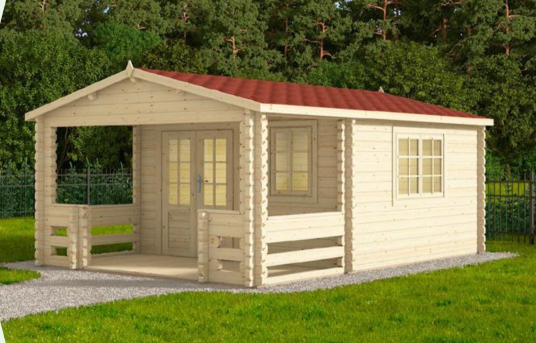 Log Cabin MANCHESTER 4x5.85m 44mm - Brit Log Cabins